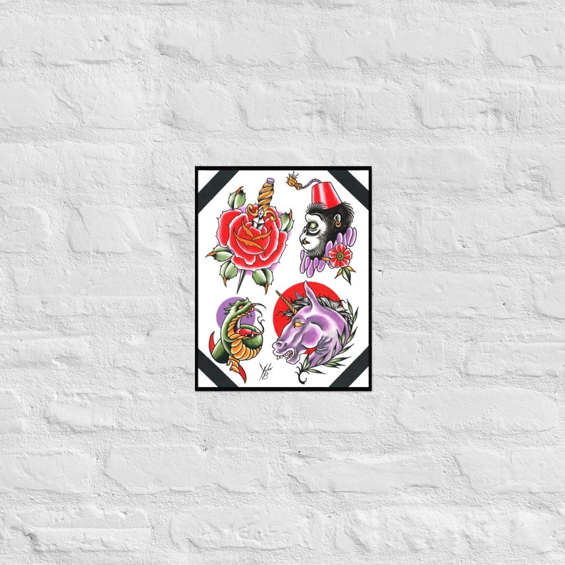 Weird Traditional - Tattoo Flash Sheet - Etsy