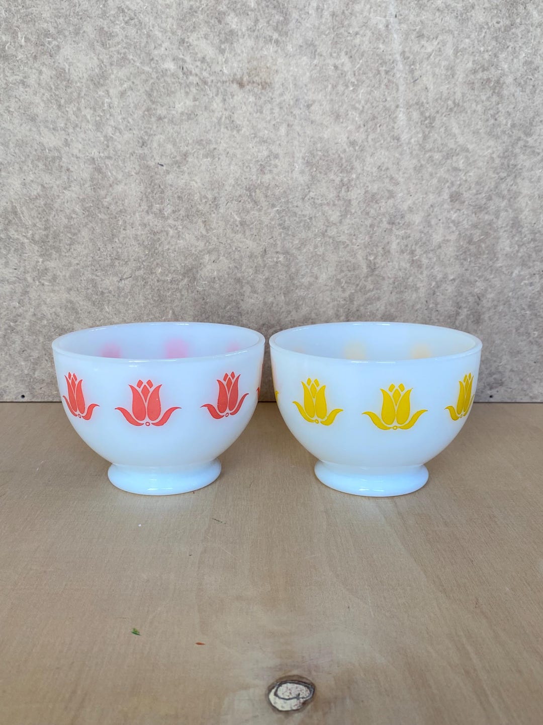 Fire King Anchor Hocking Tulip Pattern Cottage Milk Glass Bowls - Etsy