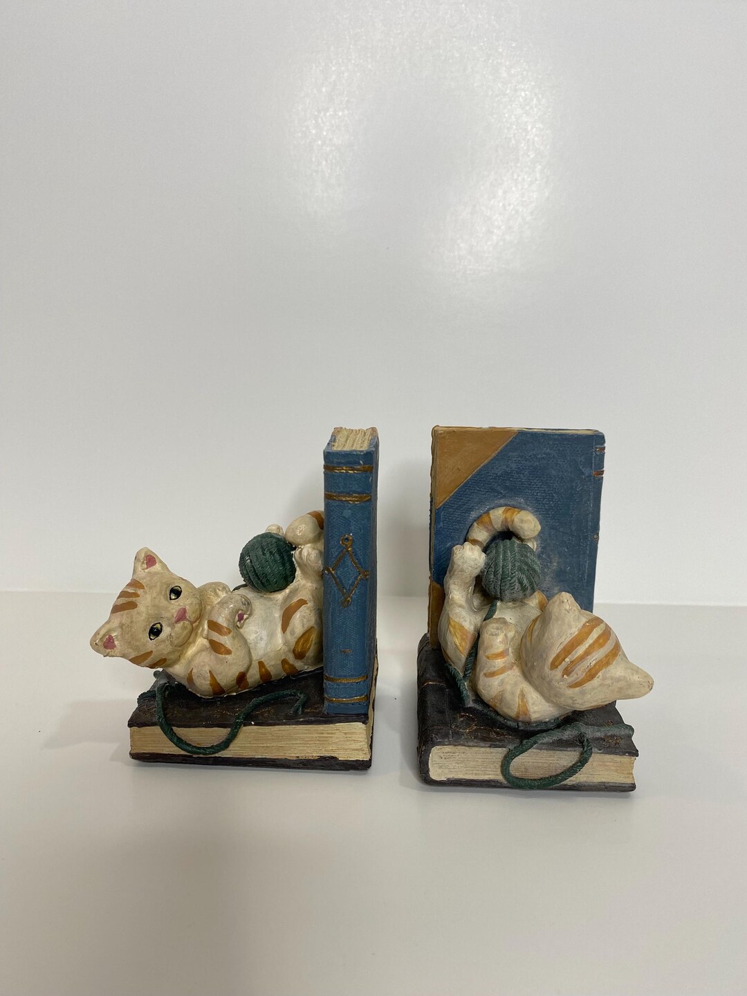 Cat Bookends 2 Playful Cats Cat Book Ends 1996 Vintage by Figi Graphics ...