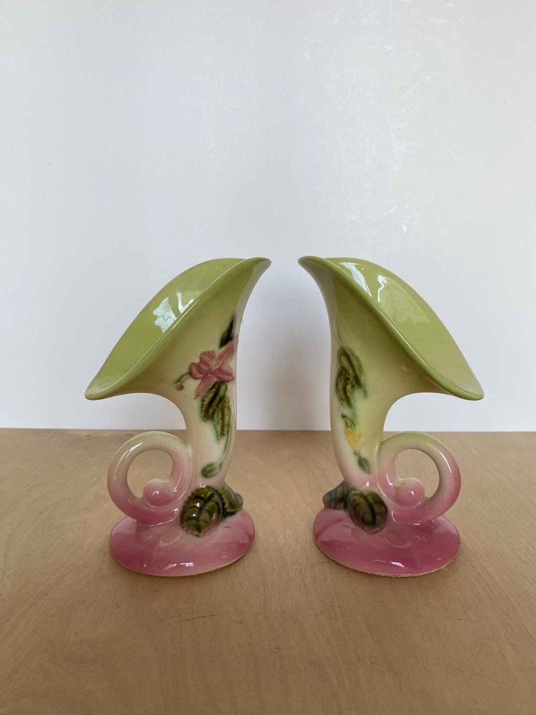 Hull Pottery Cornucopia Flower Vases - Etsy