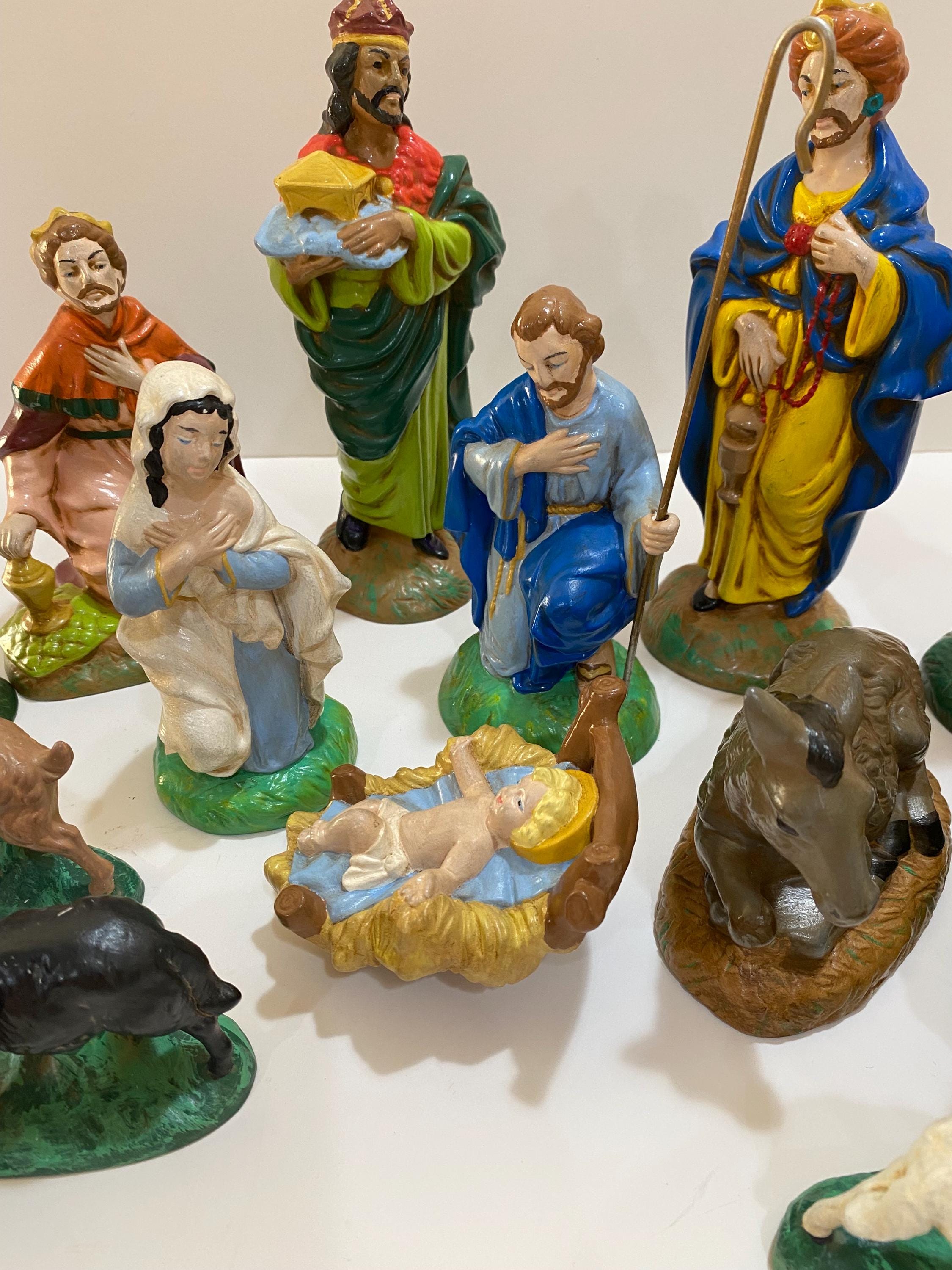Atlantic Mold Nativity Set, Hand Painted Nativity Figurines - Etsy