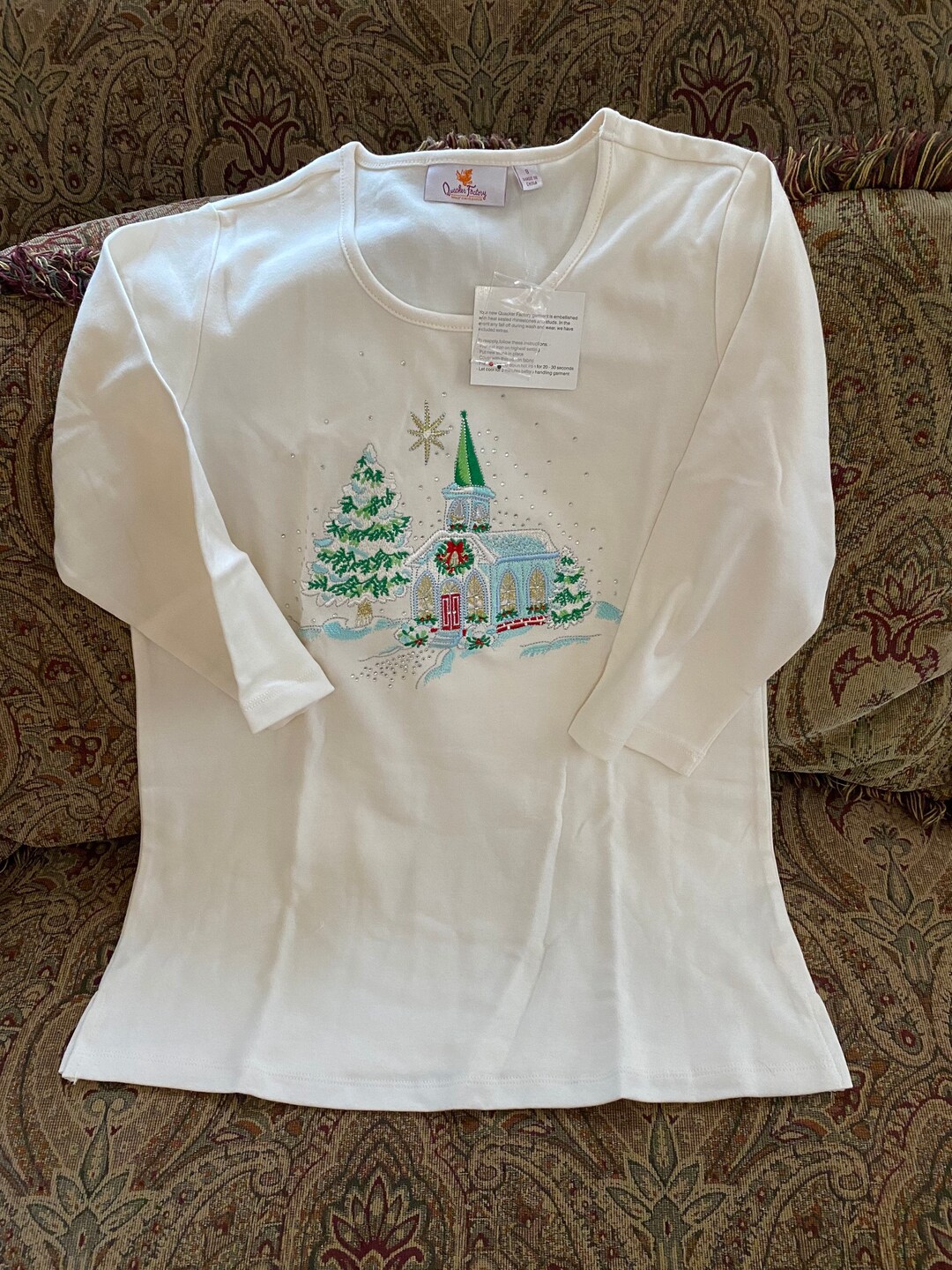 Vintage Quacker Factory Blouse Shirt Small Shirt / Christmas Theme ...