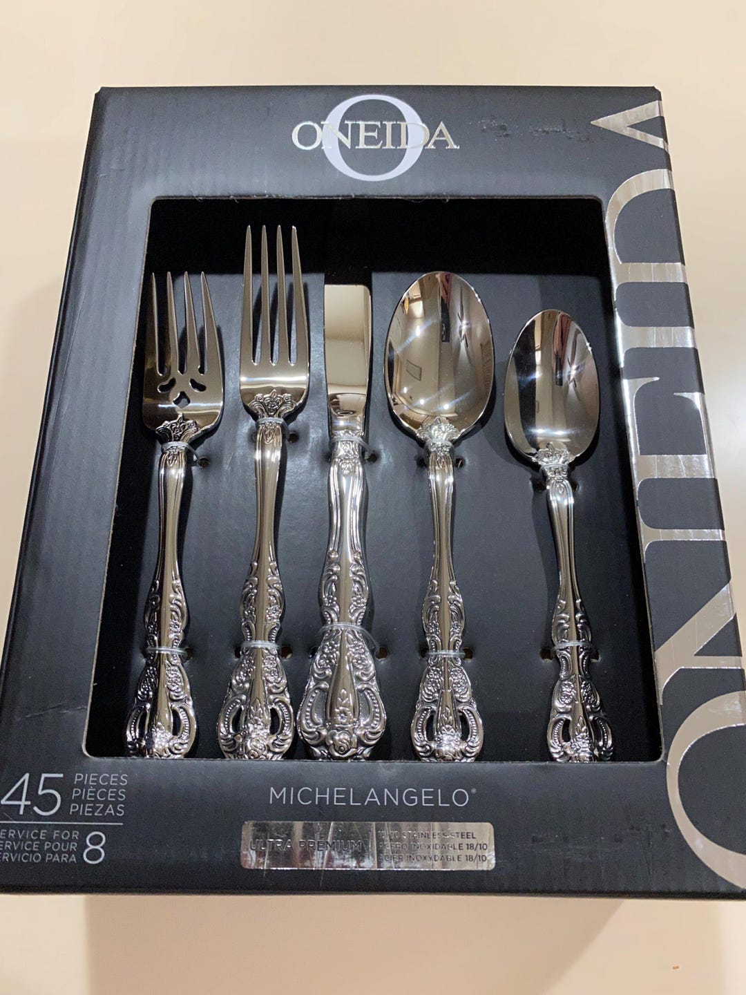 Oneida Michelangelo 45 Piece Flatware Set, Service for 8 - Etsy