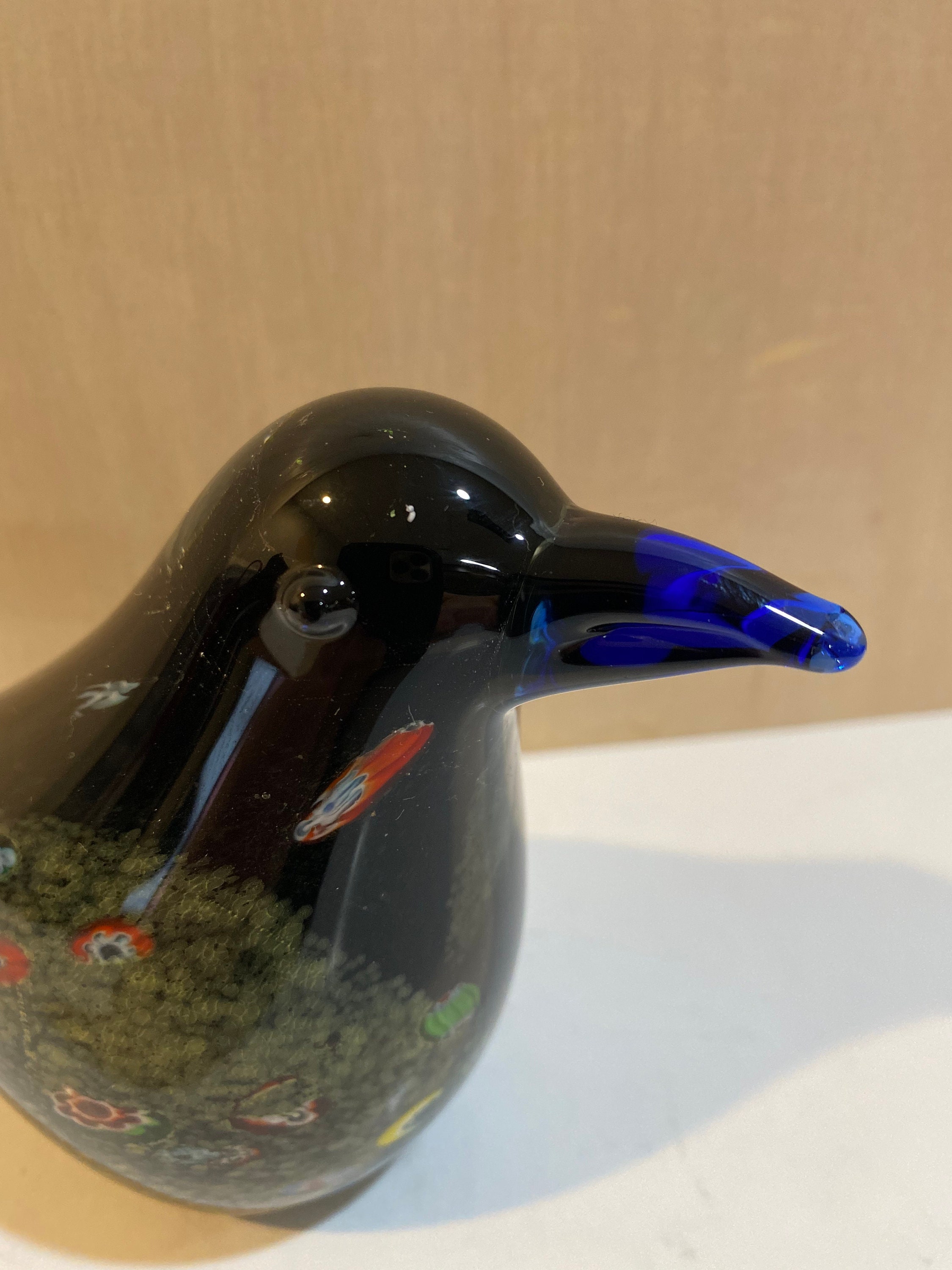 Art Glass Bird Figurine, Hand Blown Dove, Dove Figurine, Millefiori ...