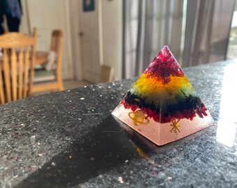 Pink Botswana Agate Stone Pyramid Home Decor Resin Pyramid - Etsy