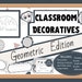 Back to School Classroom Decor Printable | Bulletin Board Geometric ...