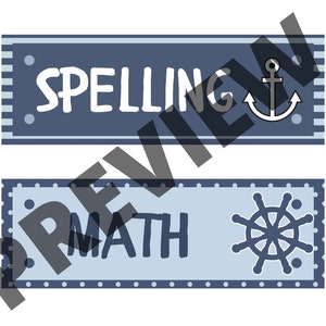 Back to School Classroom Decor Printable | Bulletin Board Nautical ...