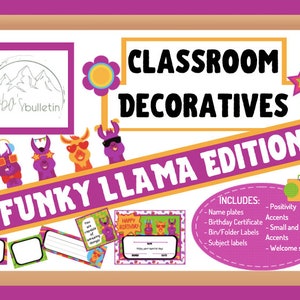 Back to School Classroom Decor Printable | Bulletin Board Llama Decor ...