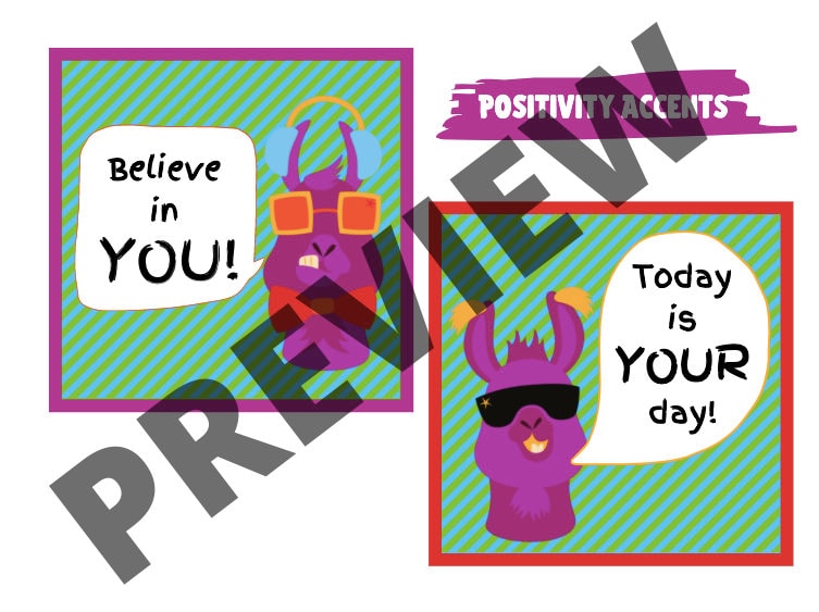 Back to School Classroom Decor Printable Bulletin Board Llama Decor ...