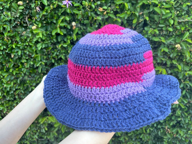 Bisexual Pride Flag Crochet Bucket Hat Handmade - Etsy