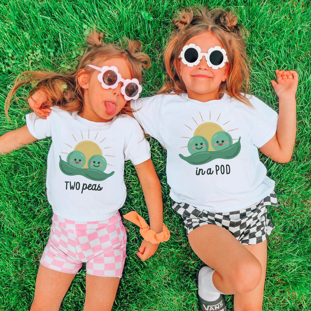 Two Peas in A Pod Duo Toddler and Youth Tees, Matching Best Friends Duo ...