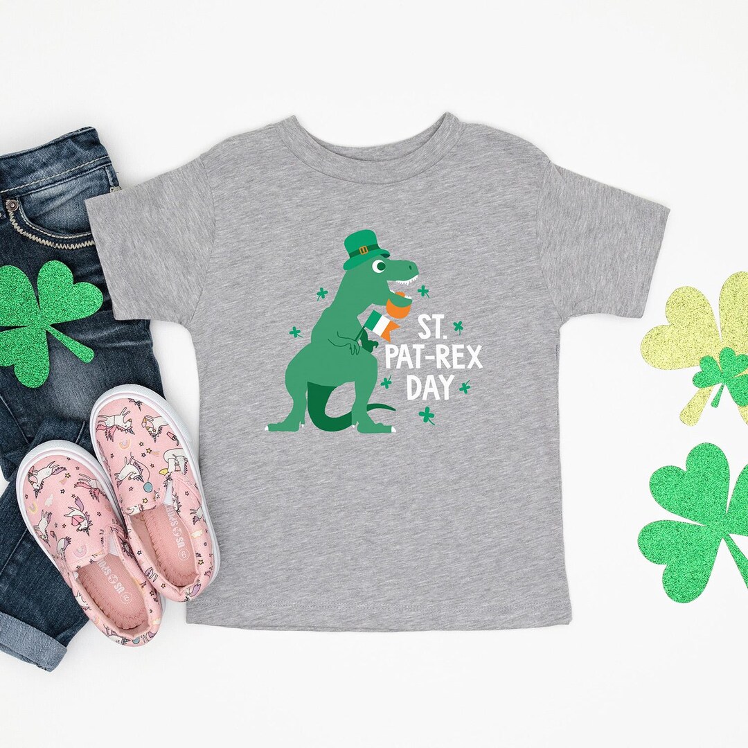 St. Pat-Rex Day Dinosaur St. Patrick's Day Toddler & Kids Youth T-Shirt ...