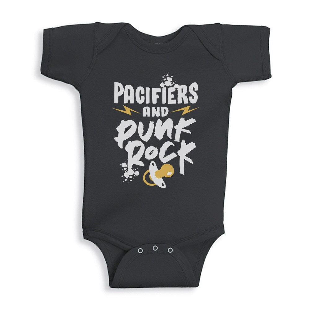 Pacifiers and Punk Rock Baby Bodysuit, Punk Rock Infant Bodysuit, Punk ...
