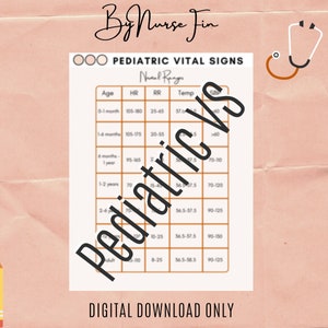 PEDIATRIC VITAL SIGNS - Etsy