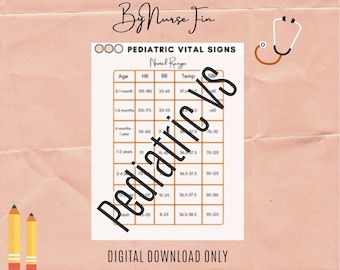 PEDIATRIC VITAL SIGNS Cheat Sheet - Etsy