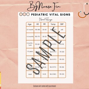 PEDIATRIC VITAL SIGNS - Etsy