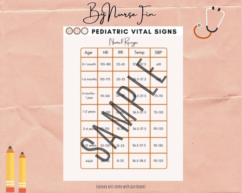 PEDIATRIC VITAL SIGNS - Etsy