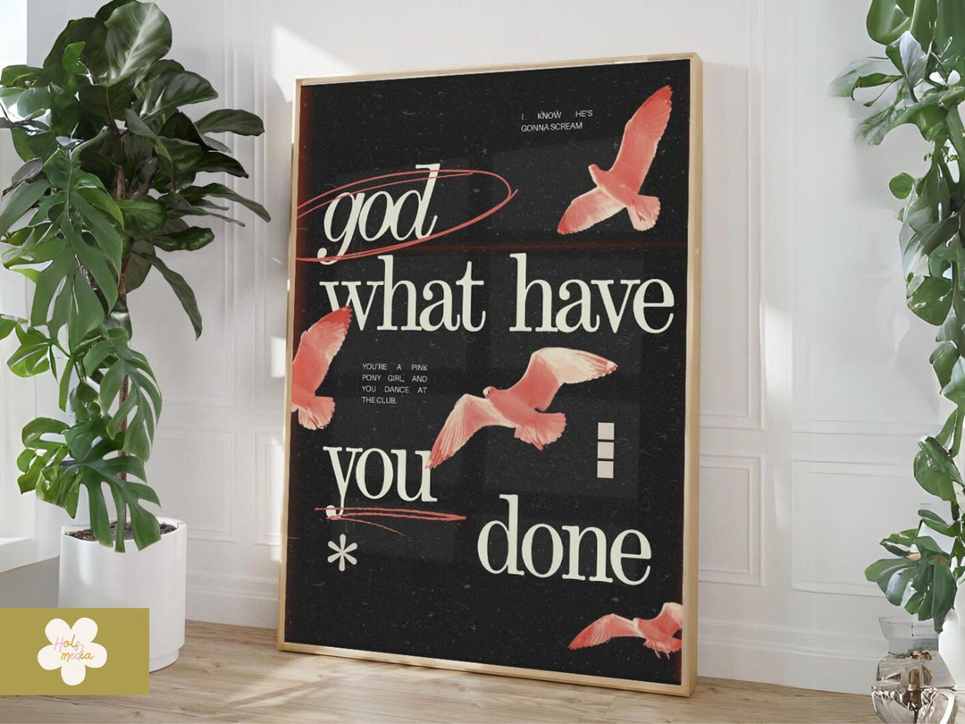 Chappell Roan Pink Pony Club Aesthetic Print Typographic Wall Art Lyric ...