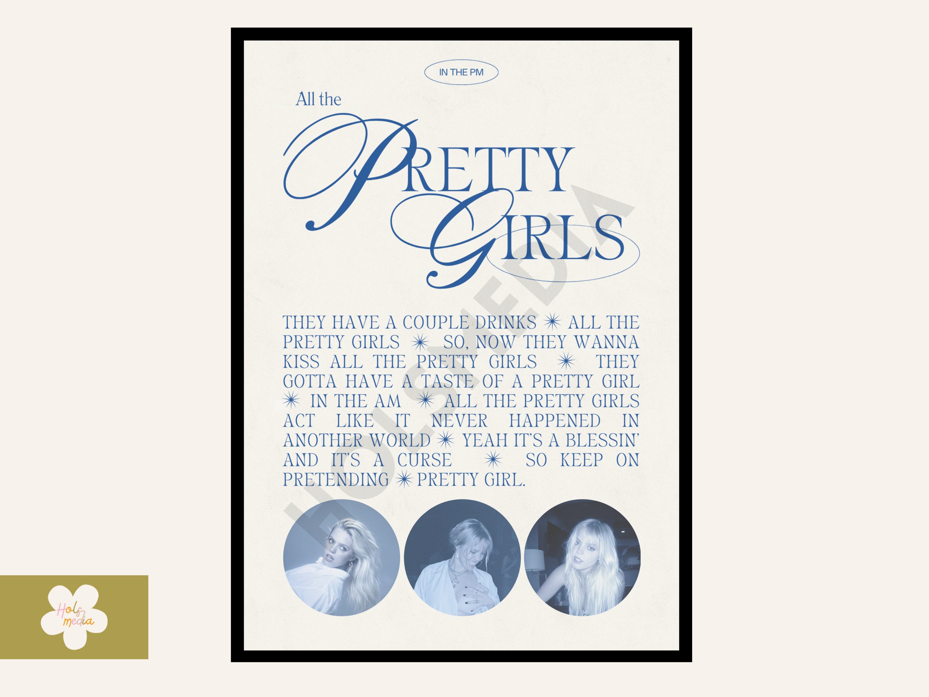 Renee Rapp Pretty Girls Aesthetic Print: Snow Angel Lyric Wall Art Gift ...