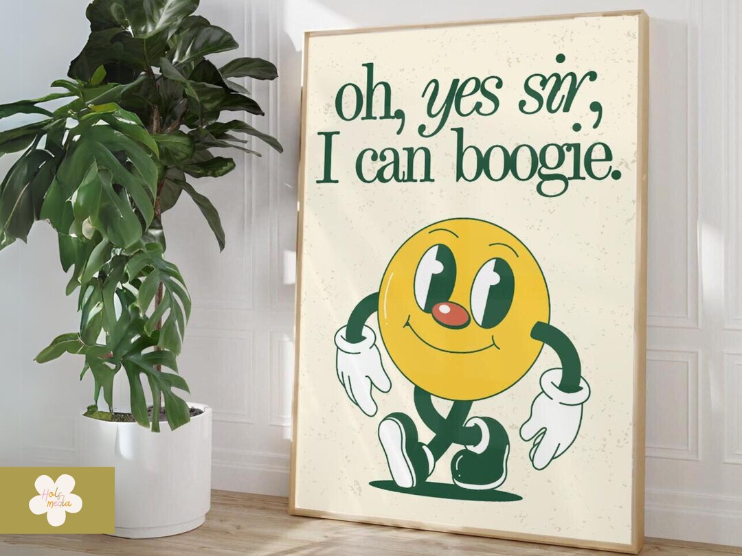 Oh Yes Sir I Can Boogie Print 1970's Music Typography Print Retro Music ...