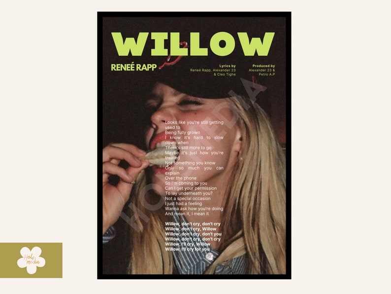 Renee Rapp Willow Aesthetic Print Typographic Wall Art - Etsy