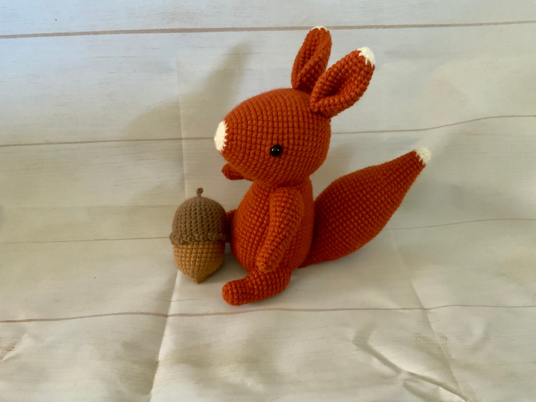 Red Squirrel With Acorn Plush - Etsy