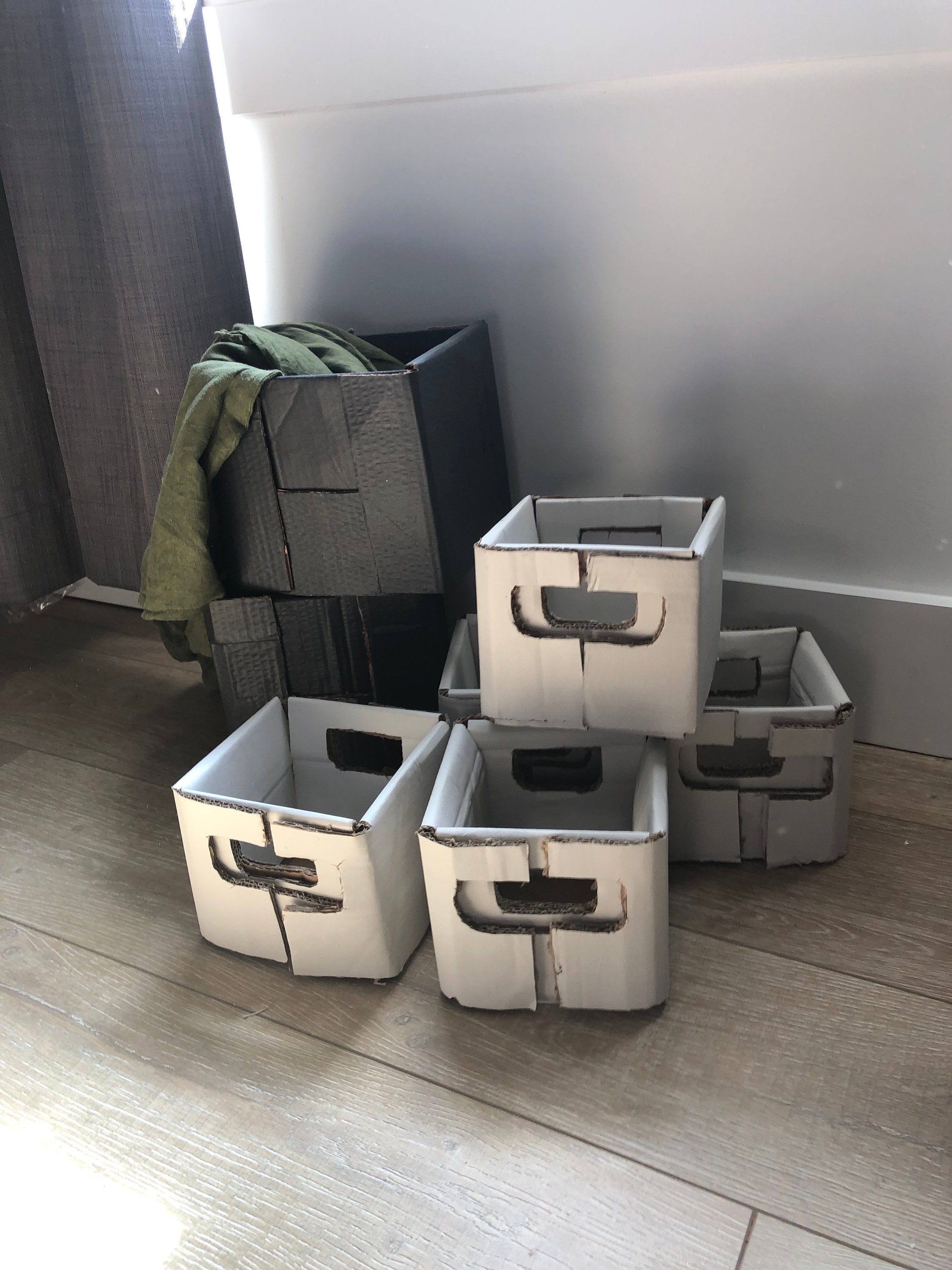 Set of 7 5 5X5, 2 7X7 Cardboard Boxes, Bins, Storage Organizers ...