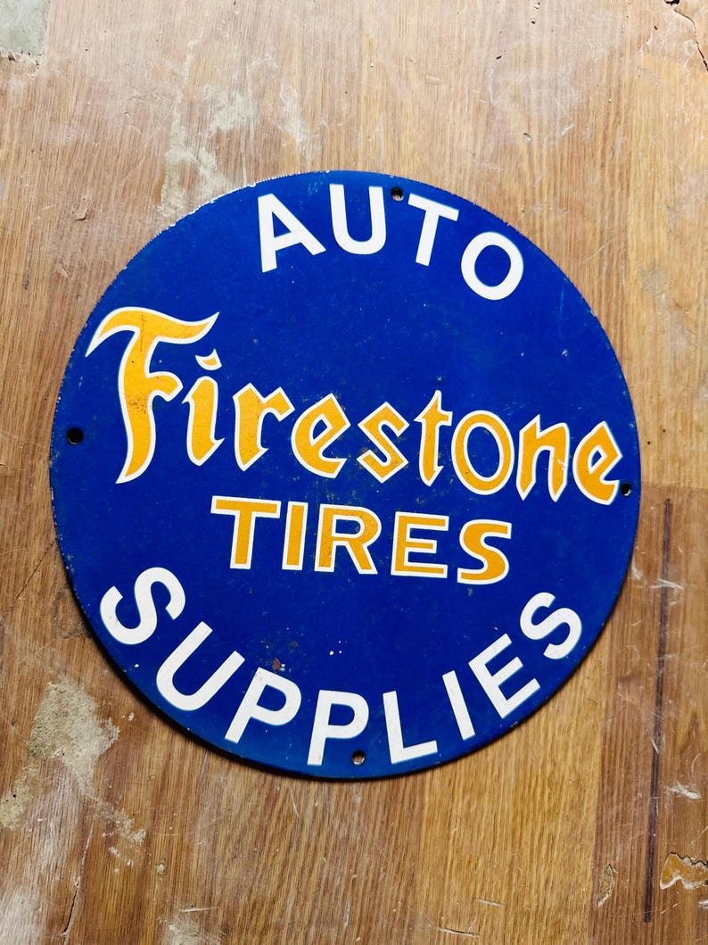 Rare Vintage Antique Auto Firestone Tires Supplies Porcelain 12 Inches ...