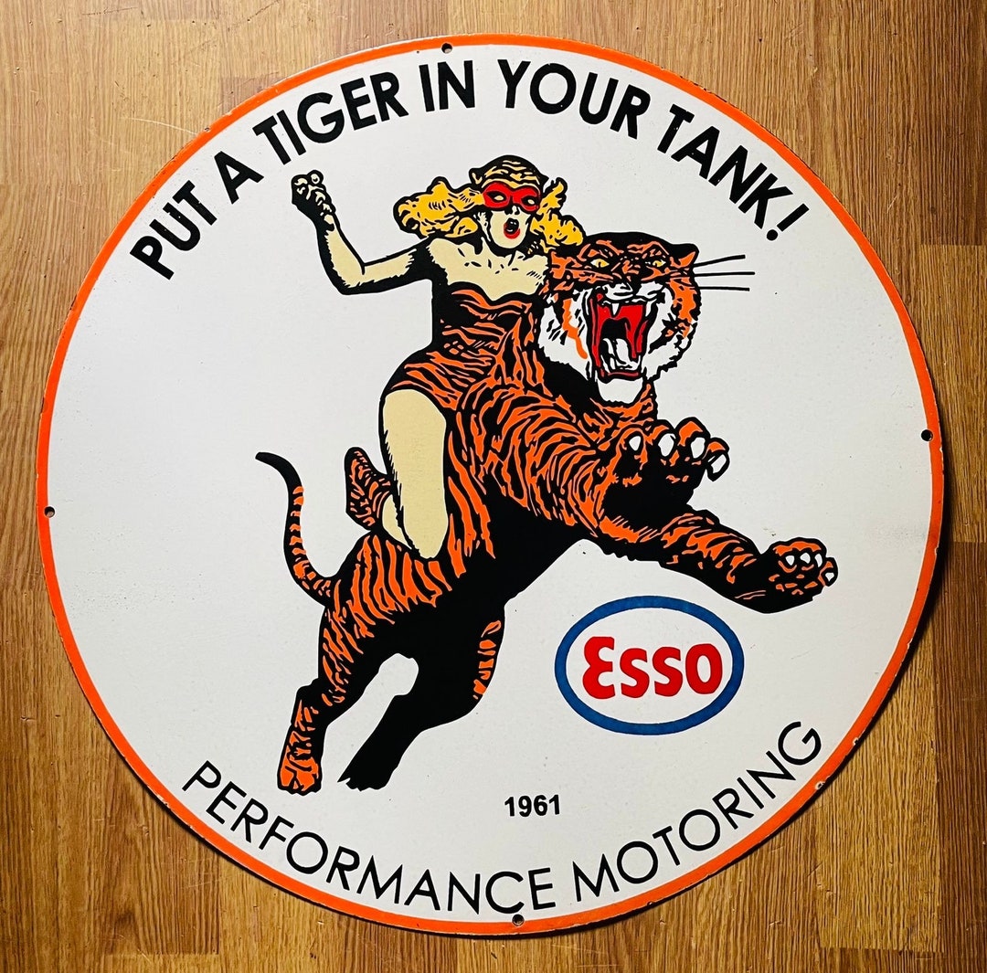 Esso Put A Tiger in Your Tank Vintage Antique Porcelain Advertising ...