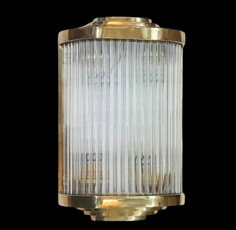 Antique Skyscraper Vintage Art Deco Brass & Glass Rod 4 Bulbs - Etsy