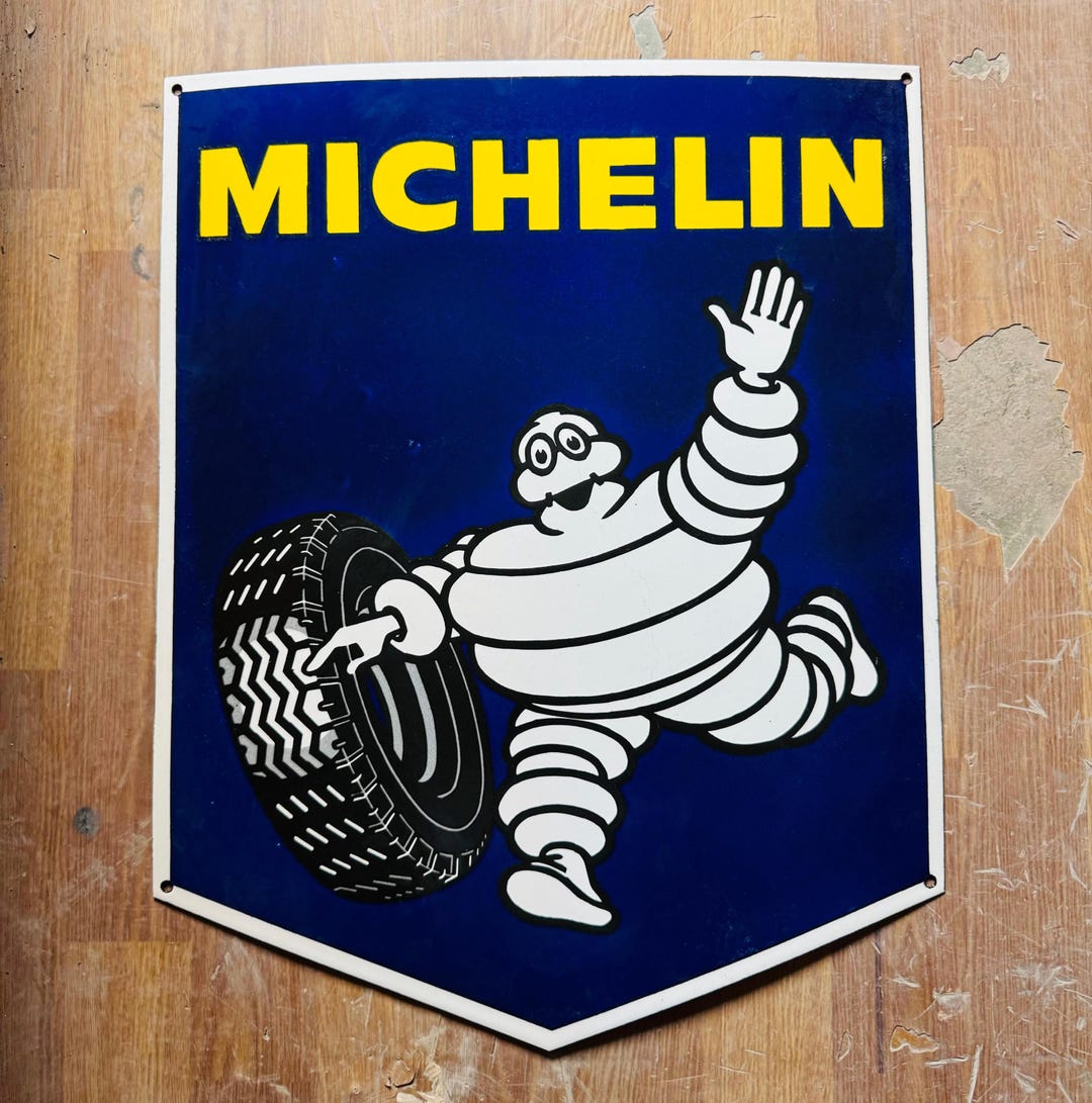 Antique Rare Michelin 30x24 Inches Vintage Enamel Single Sided ...