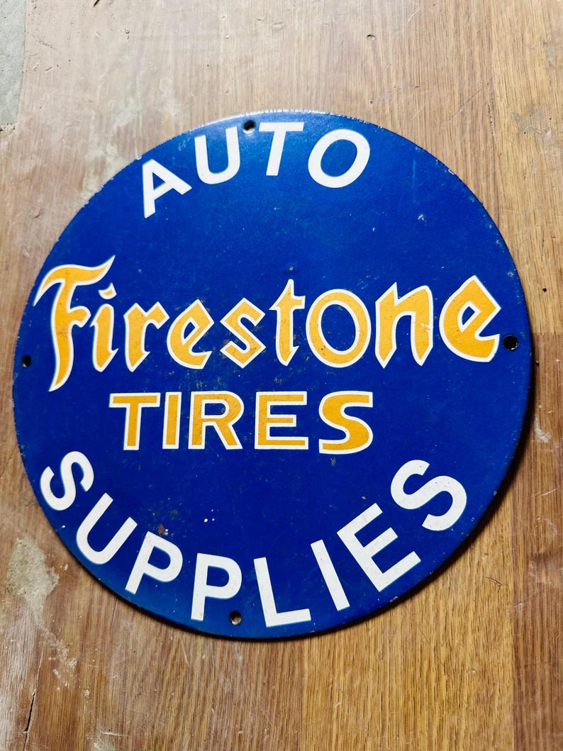 Rare Vintage Antique Auto Firestone Tires Supplies Porcelain 12 Inches ...