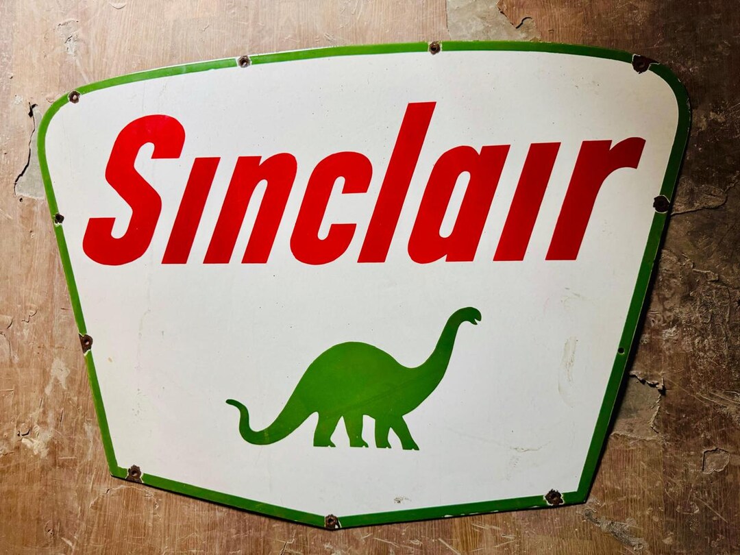 Antique Rare Sinclair 42 X 30 Inches Vintage Enamel Single Sided ...