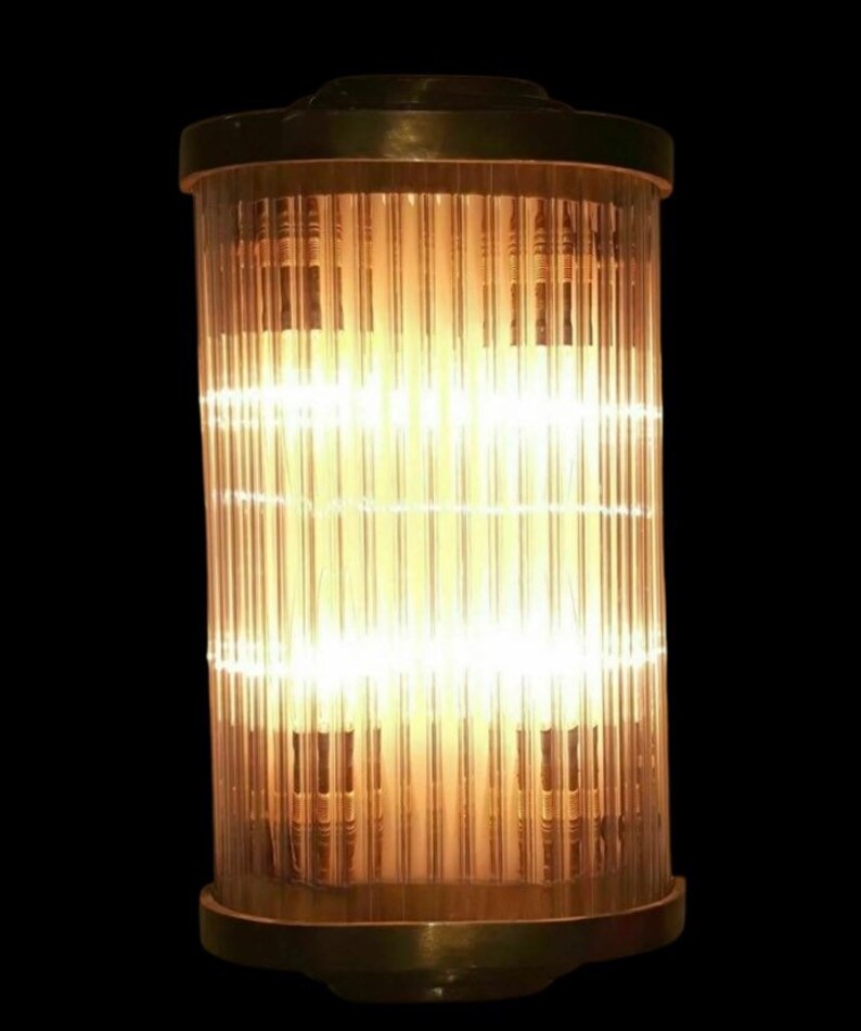 Antique Skyscraper Vintage Art Deco Brass & Glass Rod 4 Bulbs - Etsy