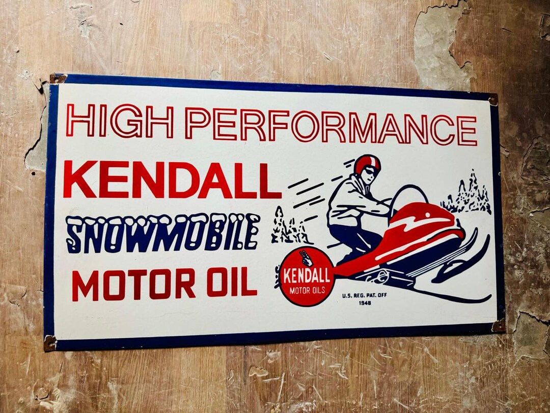 Antique Rare Kendall Motor Oil 36x18 Inches Vintage Enamel Single Sided ...