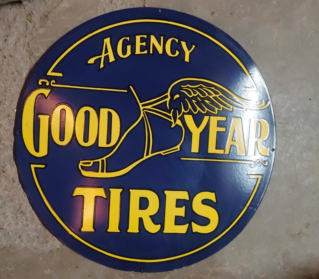 Goodyear Tires Vintage Porcelain Enamel Advertising Enamel Sign Board ...