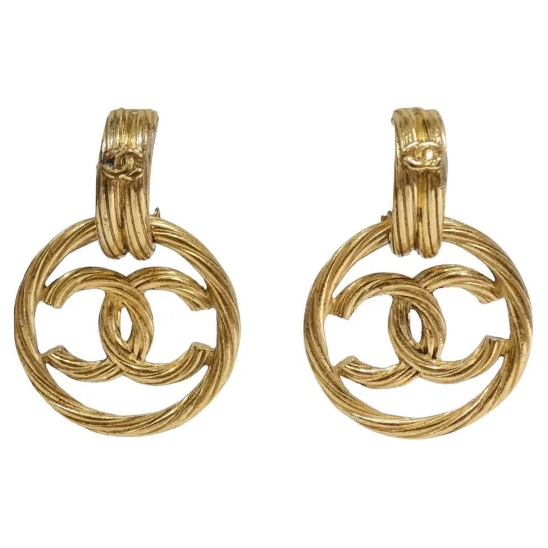Elegant Beautiful Chanel CC Gold Hoop Earring Circa 1994 - Etsy