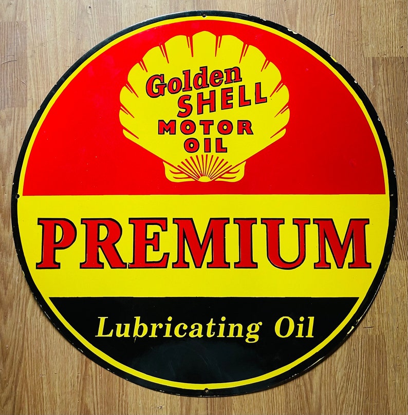 Golden Shell Premium Lubricating Oil Advertising Antique - Etsy