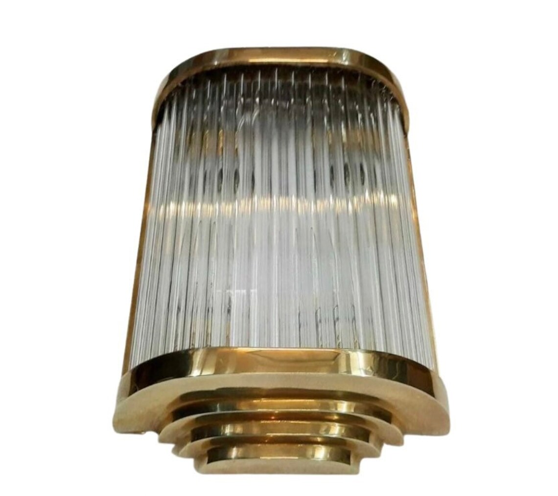 Antique Skyscraper Vintage Art Deco Brass & Glass Rod 4 Bulbs - Etsy