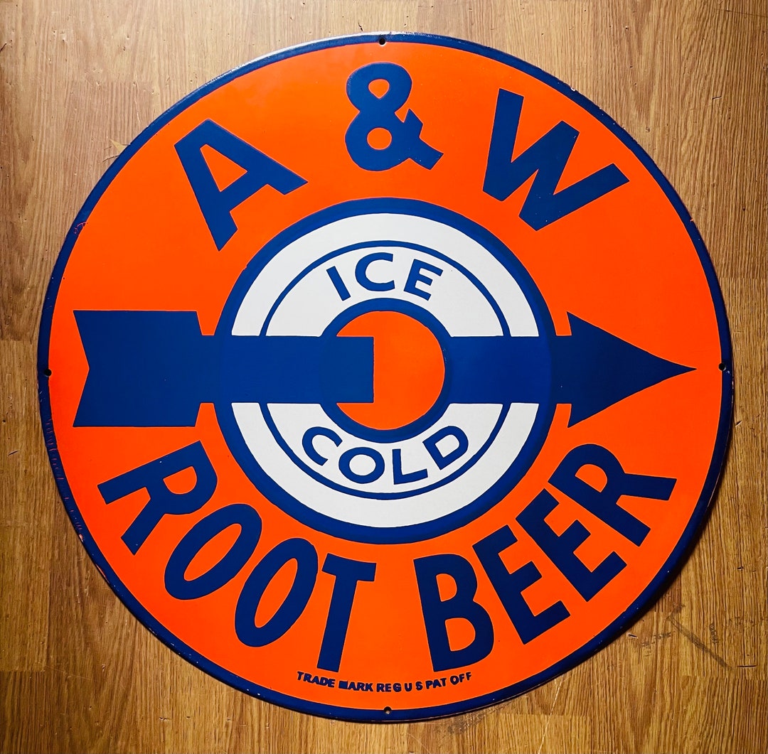 A & W Root Beer Vintage Antique Porcelain Advertising Enamel Sign - Etsy