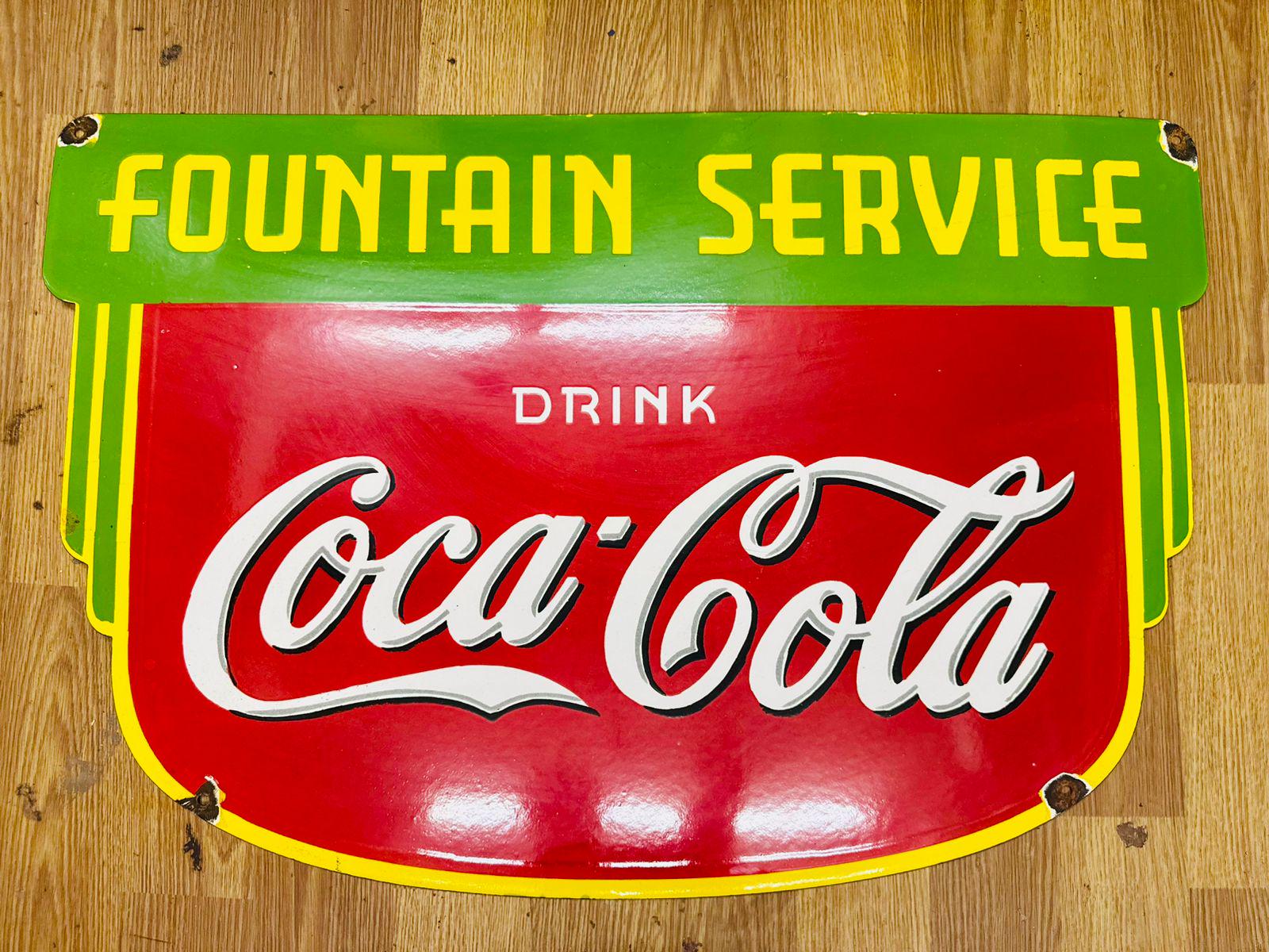 Vintage Coca Cola Fountain Signs