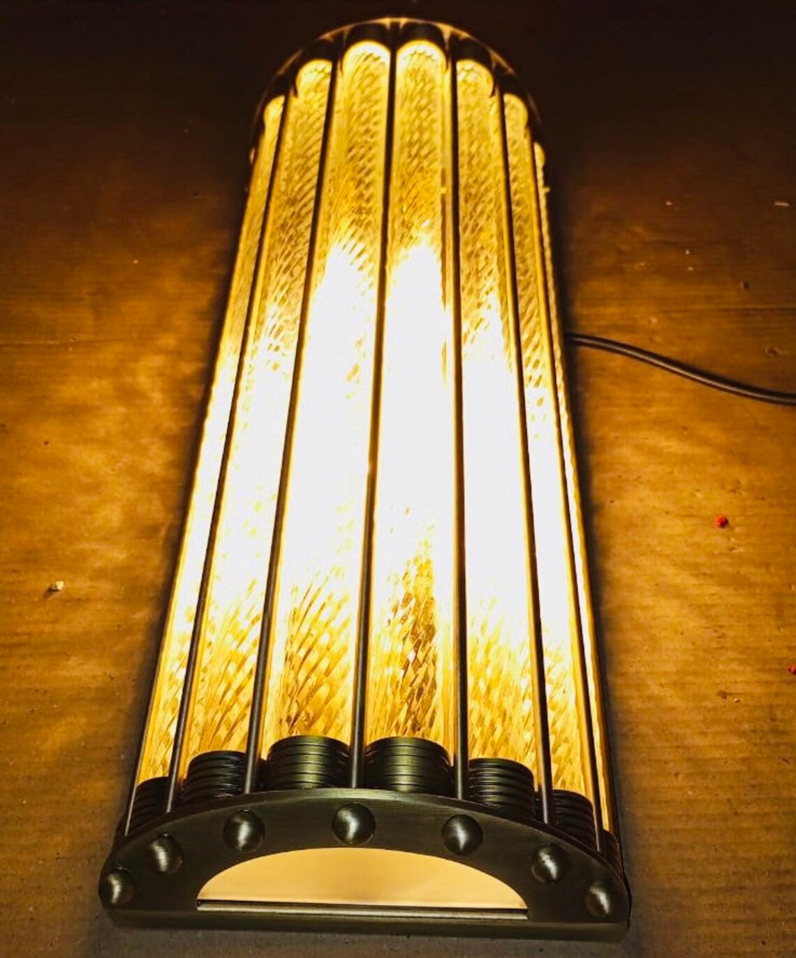 Pair of Antique Vintage Art Deco Brass & Twisted Glass Rod - Etsy