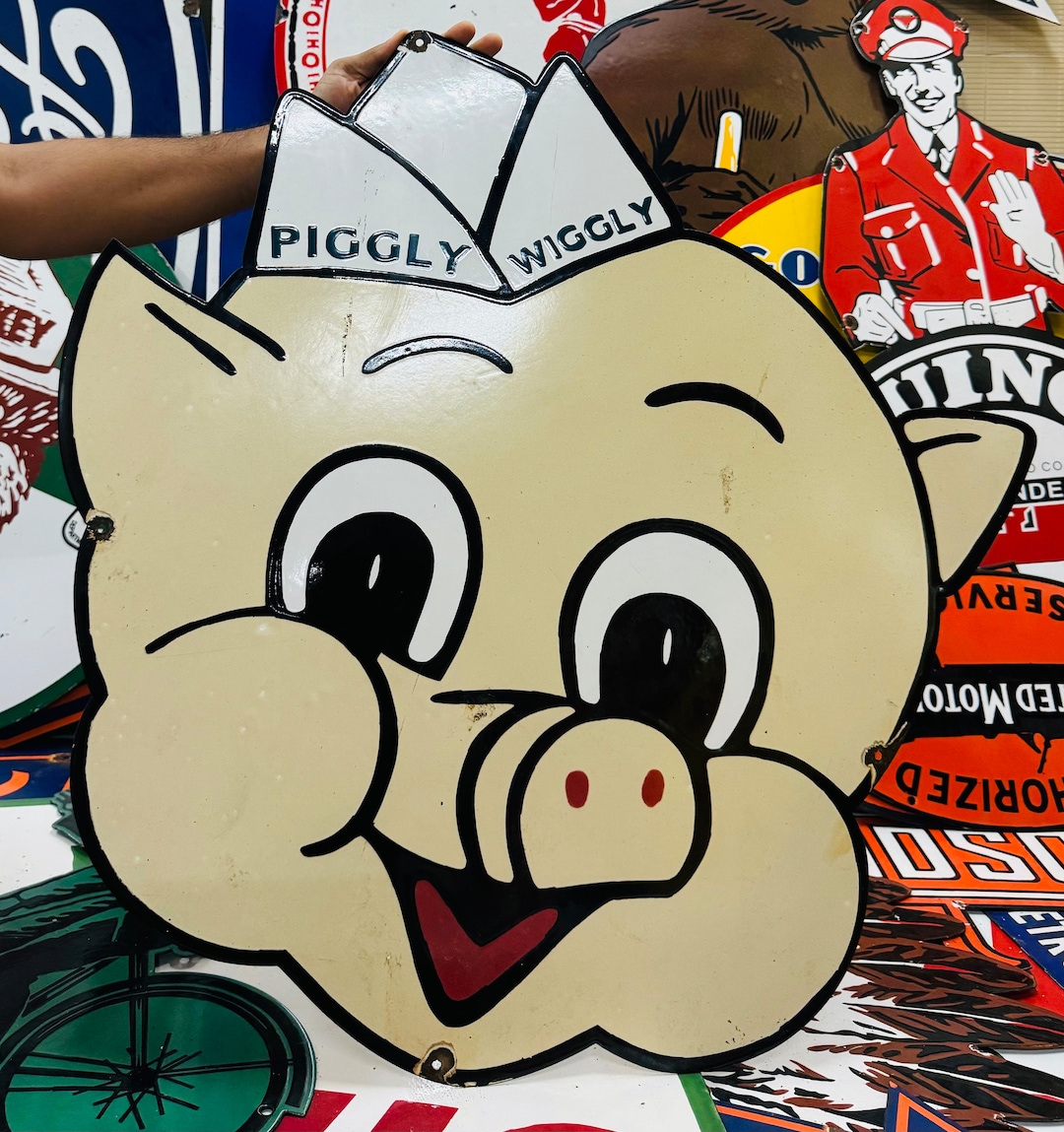 Piggly Wiggly Vintage Rare Antique Porcelain Advertising Enamel Sign - Etsy