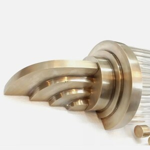 Vintage Art Deco Old Skyscraper Brass & Glass Rod Ship Light Lamp Wall ...