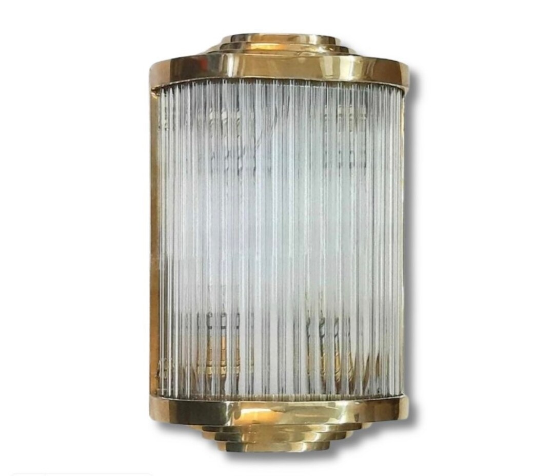 Antique Skyscraper Vintage Art Deco Brass & Glass Rod 4 Bulbs - Etsy