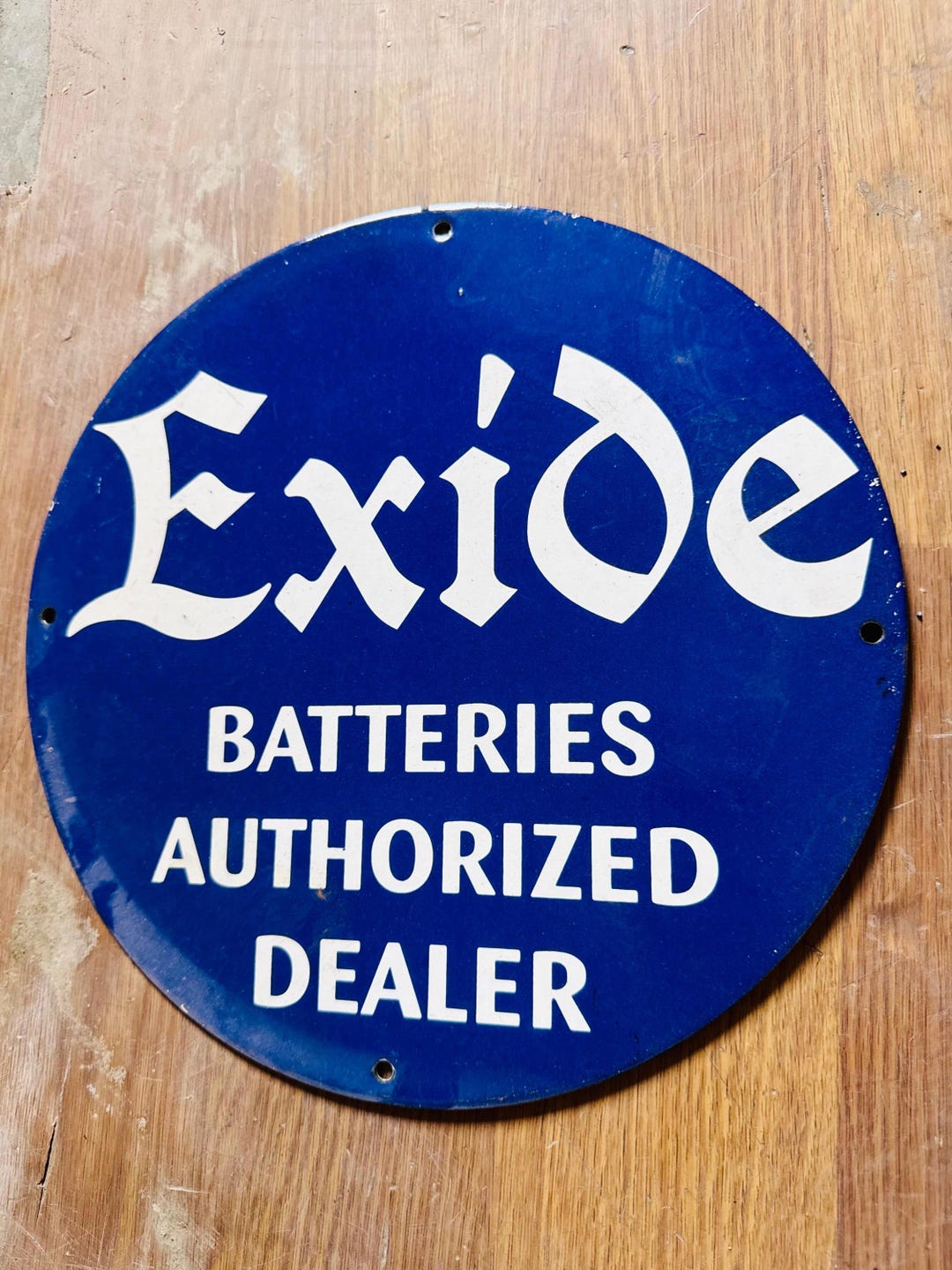 Rare Vintage Antique Exide Batteries Authorized Dealer 12 Inchs Single ...