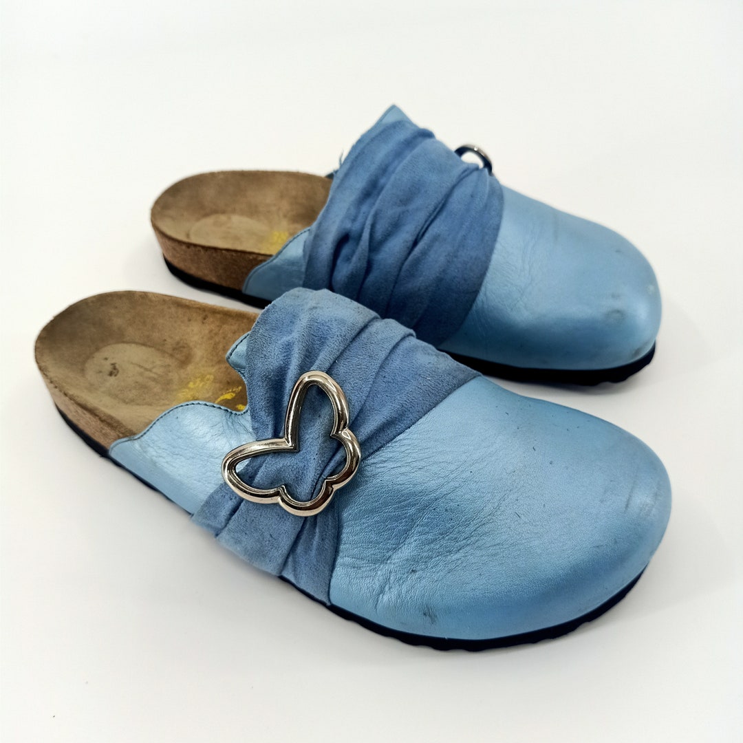 Birkenstock TATAMI Blue Clog Boston Style Women Butterfly Grip - Etsy
