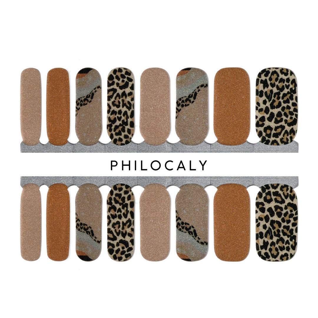 Cheetah Print Nail Strips: Glitter Star Nail Wraps - Etsy