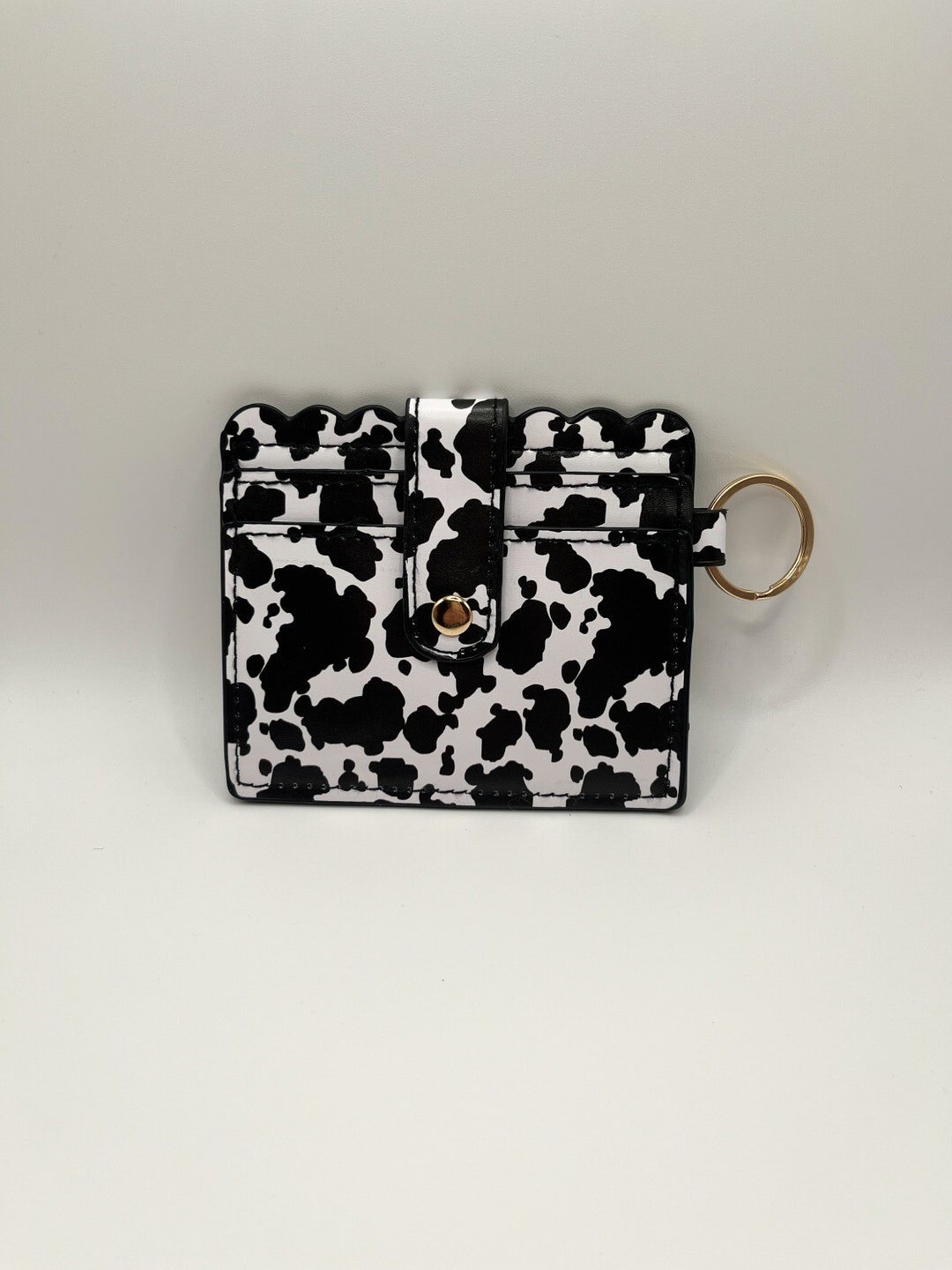 Cow Print ID Wallet | Cow Print Wallet Fo Beaded Wristlet Keychain ...