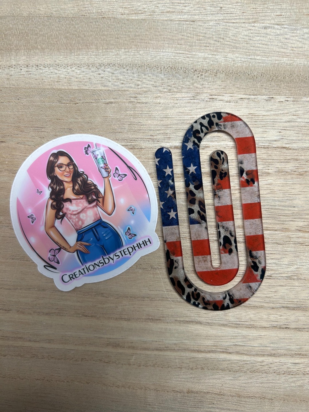 American Flag Piece Jumbo Paperclip | Leopard Flag Giant Paperclip ...